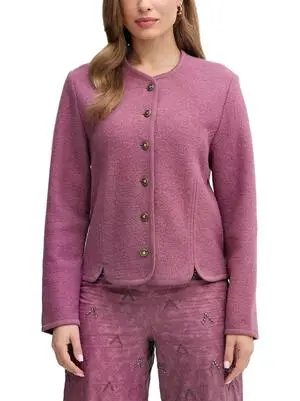 HOSS INTROPIA Heart-embellished Button-down Jacket - Purple