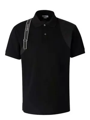 Alexander McQueen Harness-detail Panelled Polo Shirt - Black
