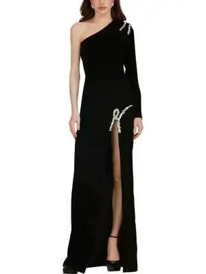 ARAFTU One-shoulder Embellished Gown - Black
