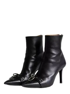 R13 Ring-detail Pointed Boots - Black