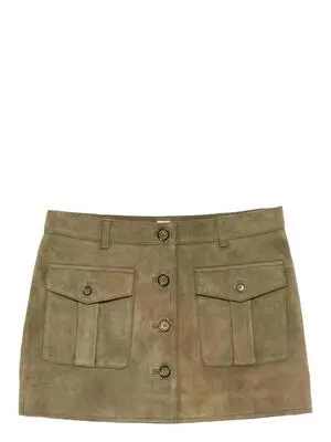 THE GARMENT Suede Mini Skirt - Green