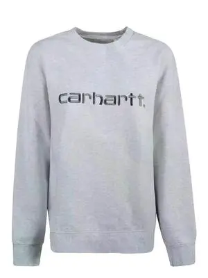 Carhartt Work In Progress Printed-logo Crewneck Sweater - Grey