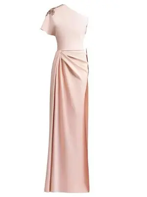 GEMY MAALOUF Asymmetrical-neckline Draped Dress - Pink