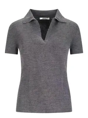 Max Mara V-neck Knit Top - Grey