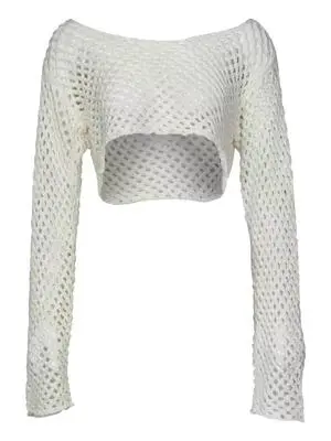 BANANHOT Knitted Long-sleeve Top - White