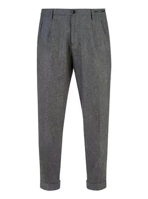MICHAEL COAL Cuffed-hem Tailored Trousers - Grey
