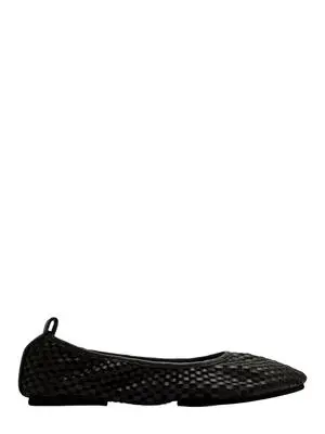 ST. AGNI Lattice Woven Ballet Flats - Black