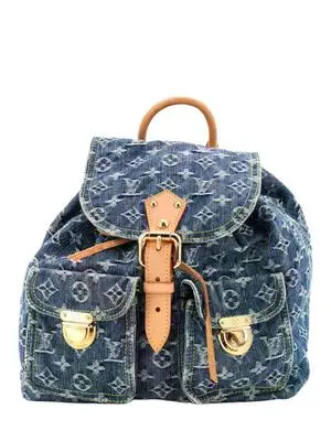 LOUIS VUITTON Sac A Dos Drawstring Denim Gm Backpack - Blue
