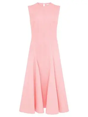 EMILIA WICKSTEAD Benicia Dress In Sorbet Wool Crepe - Pink
