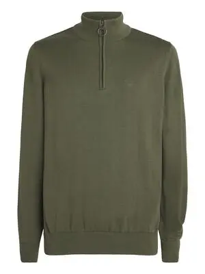 Barbour Cotton Half-zip Sweater - Green