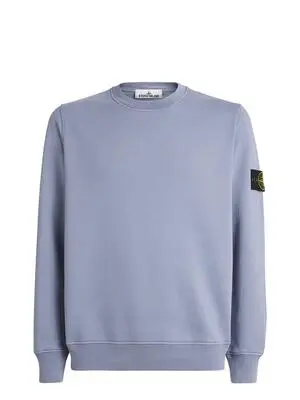 Stone Island Cotton Compass Logo Sweatshirt - Blue