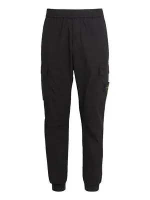 Stone Island Stretch-cotton Cargo Trousers - Black