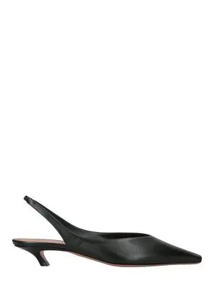Amina Muaddi Leather Jamie Slingback Pumps - Black