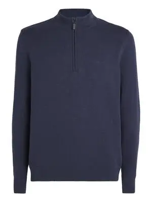 Barbour Cotton Avoch Half-zip Sweater - Navy