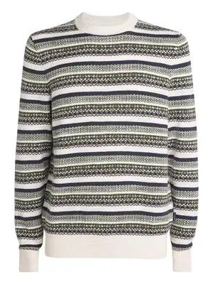 Barbour Cotton Fair Isle Sweater - White