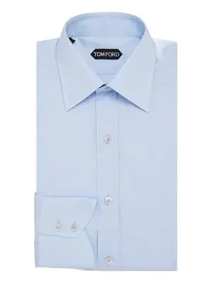 TOM FORD Cotton Slim Shirt - Blue