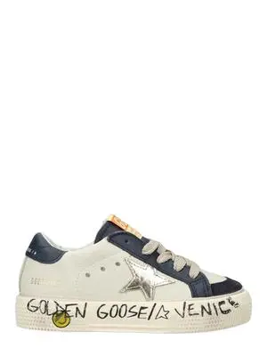 GOLDEN GOOSE May Leather Sneakers - Blue