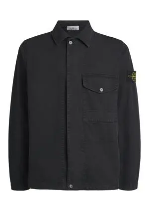 Stone Island Organic Cotton Compass Shirt Jacket - Black