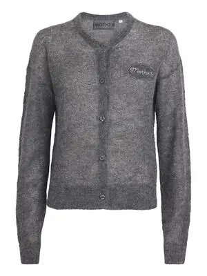 MOTHER Alpaca-blend Crop Cardigan - Grey