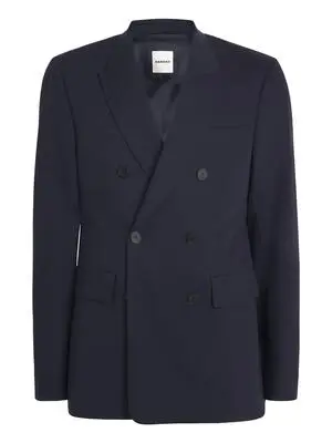 Sandro Virgin Wool New Croise Blazer - Blue