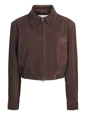 AGOLDE Suede Nahla Cropped Jacket - Brown