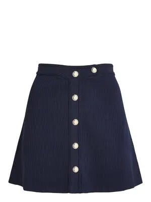 Sandro Rib-knit Mini Skirt - Blue