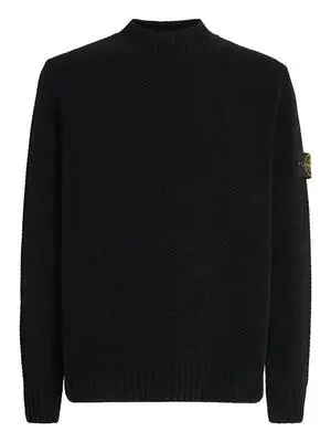 Stone Island Cotton Compass Sweater - Black