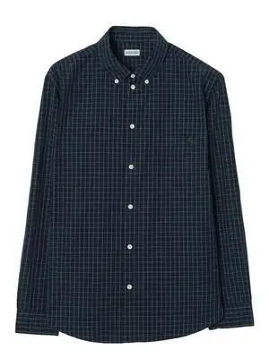 Burberry Check Cotton Shirt - Flint Blue/chalk White