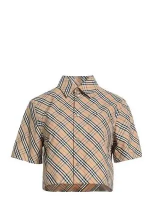 Burberry Woven Shirt With Signature Print - Beige