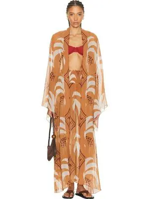 Johanna Ortiz Amazon Kimono - Light Peach & Ecru