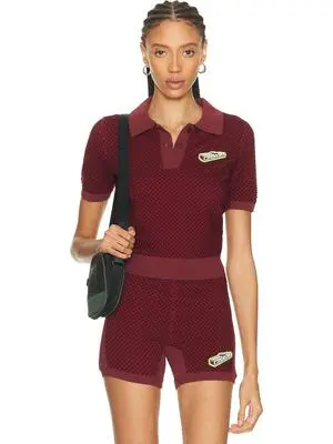 Casablanca Seamless 1/4 Zip Top - Burgundy