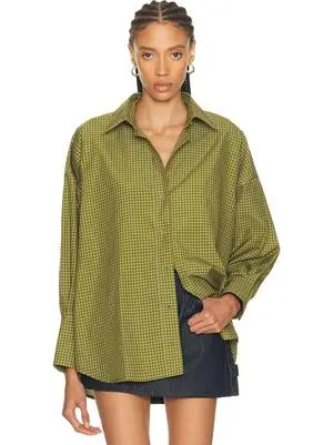 Brandon Maxwell Harvey Boyfriend Shirt - Olive