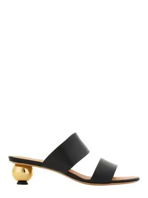 FERRAGAMO Spherical Heel Slides - Black