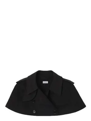 Burberry Gabardine Trench Capelet - Black