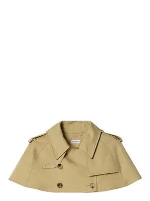 Burberry Gabardine Trench Capelet - Hamper Beige