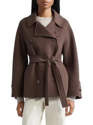 Max Mara Louise Short Wool Double Face Coat - Chocolate