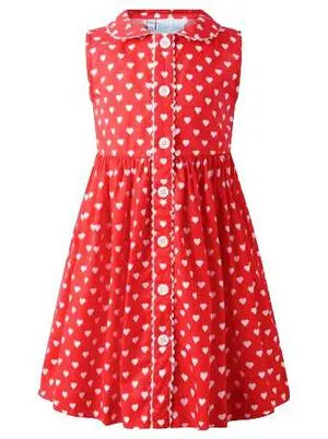 RACHEL RILEY Heart Sleeveless Button-front Dress - Red