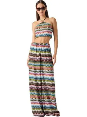 Missoni Lame Viscose Halter Top - Black & Multicoloured