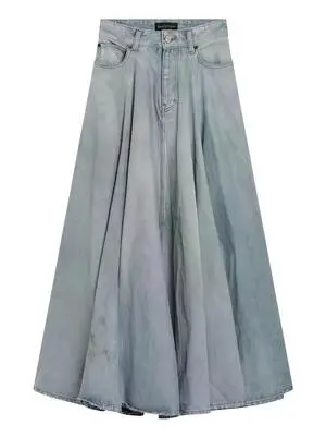 Balenciaga Fringe-detail Maxi Skirt - Blue