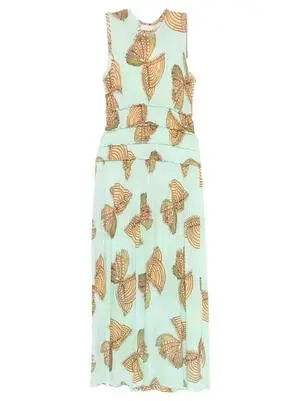 Ulla Johnson Kamaria Butterfly-print Maxi Dress - Green