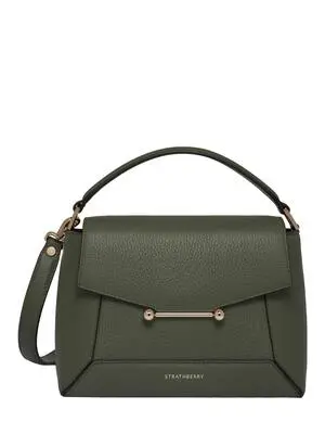 Strathberry Mosaic Leather Top Handle Bag - Pine Green