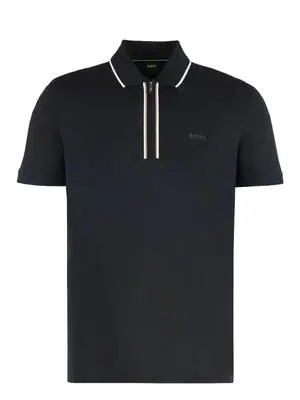 BOSS Half-zip Polo Shirt - Black