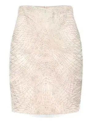Elisabetta Franchi Crystal-embellished Mini Skirt - Neutrals