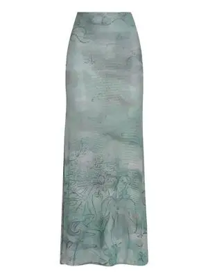 AMIR SLAMA Graphic-Print Maxi Skirt
