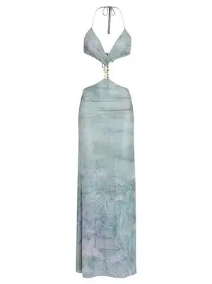 AMIR SLAMA X Jade Picon Cut-out Maxi Dress - Blue