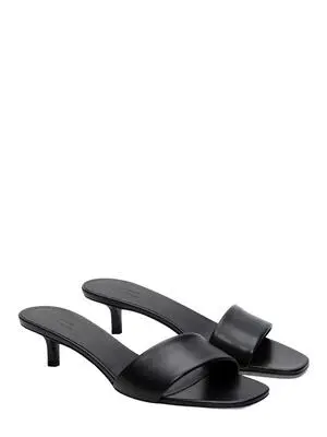 Loulou De Saison Andy Heeled Mules - Black