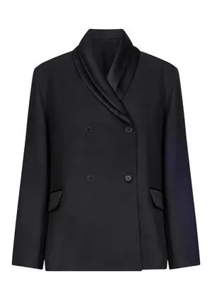 Loulou De Saison Jiha Double-breasted Shawl Collar Jacket - Black