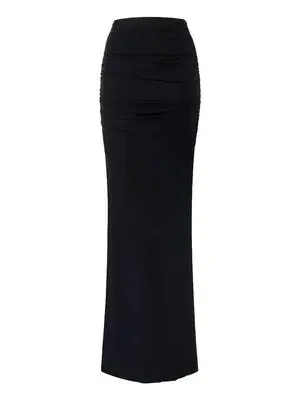 Elisabetta Franchi Draping Jersey Long Skirt - Black