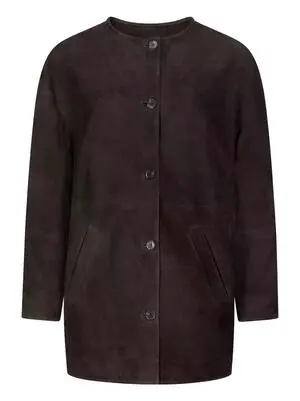 Loulou De Saison Button-up Suede Coat - Brown