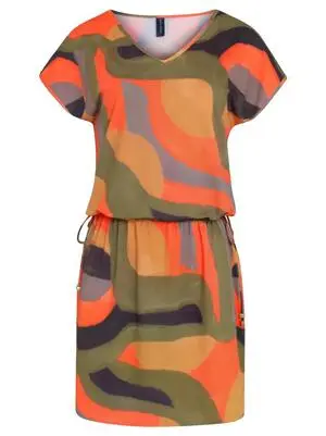 LYGIA & NANNY Krishna Abstract Print Mini Dress - Orange